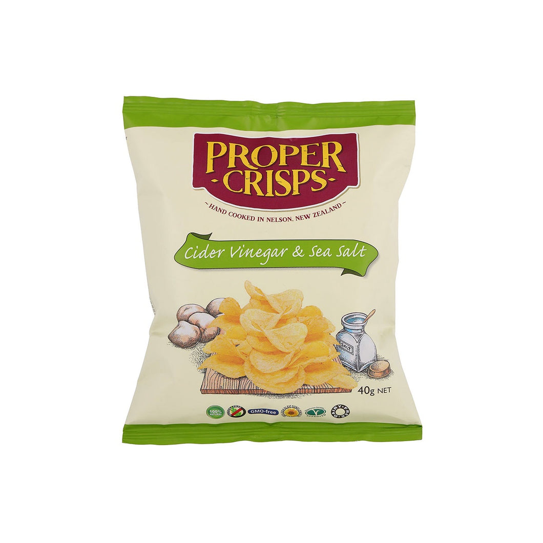 Proper Crisps | Sea Salt & Cider Vinegar / 40g – The Goodness Grocer