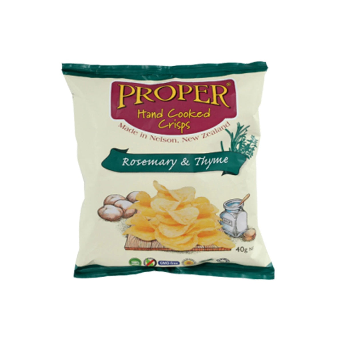 Proper Crisps | Rosemary & Thyme / 40g – The Goodness Grocer
